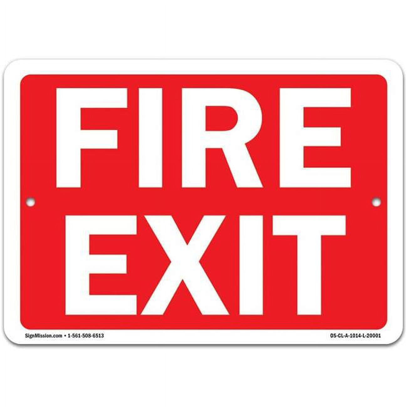 SignMission 12 x 18 in. OSHA Aluminum Sign - Fire Exit White Text on ...
