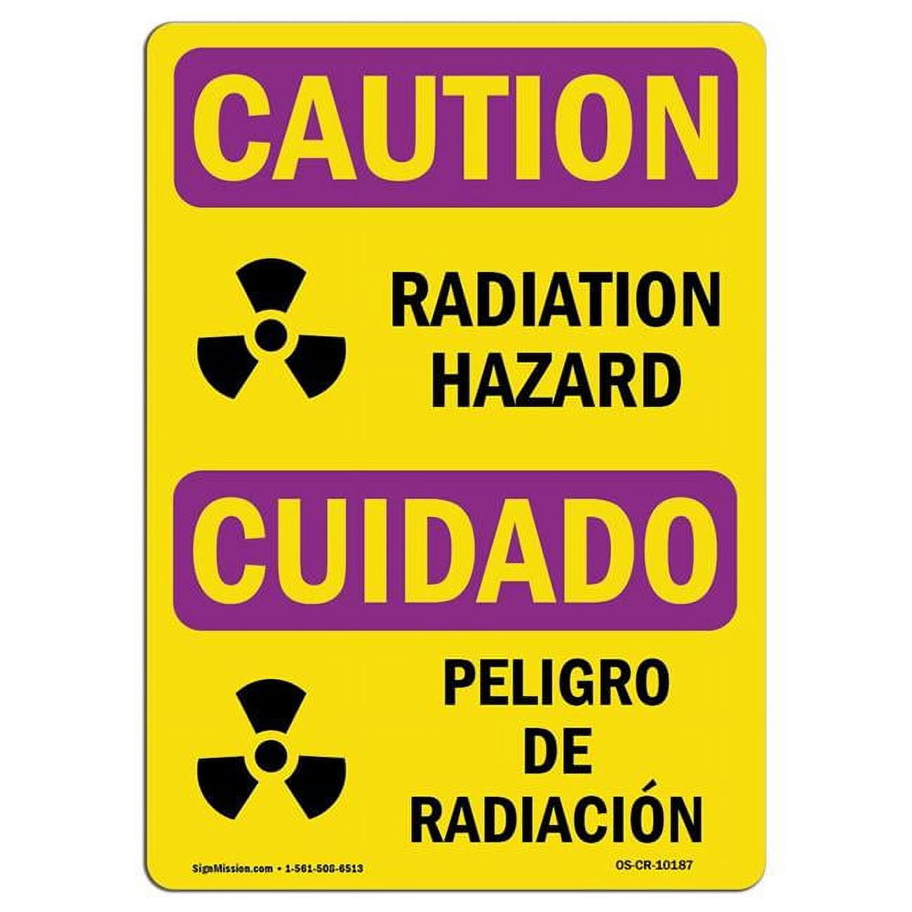 SignMission 12 x 18 in. OSHA Caution Radiation Sign - Radiation Hazard ...