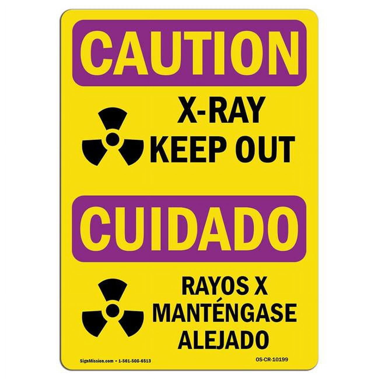 SignMission 12 x 18 in. OSHA Caution Radiation Sign - X-Ray Keep Out ...
