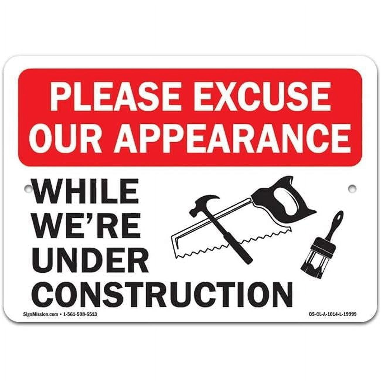 SignMission OS-CL-A-1218-L-19999 12 x 18 in. OSHA Construction Area ...