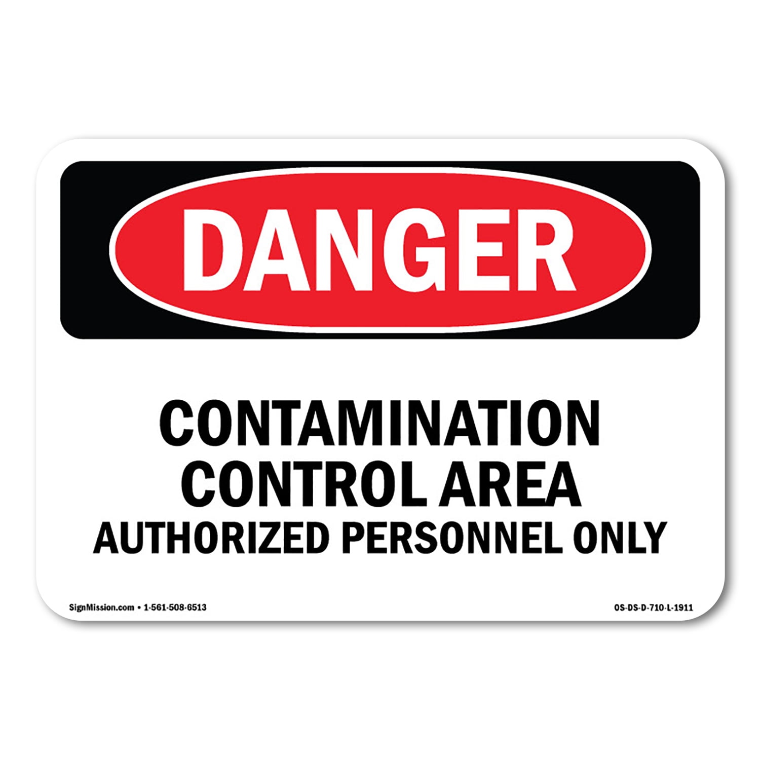 SignMission OS-DS-A-1218-L-1911 12 x 18 in. OSHA Danger Sign ...
