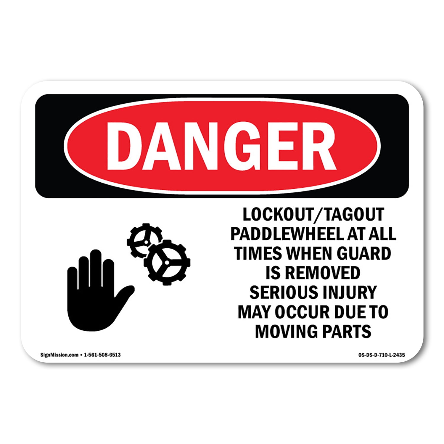 OSHA Danger Sign - LockoutTagout Paddlewheel At | Aluminum Sign ...