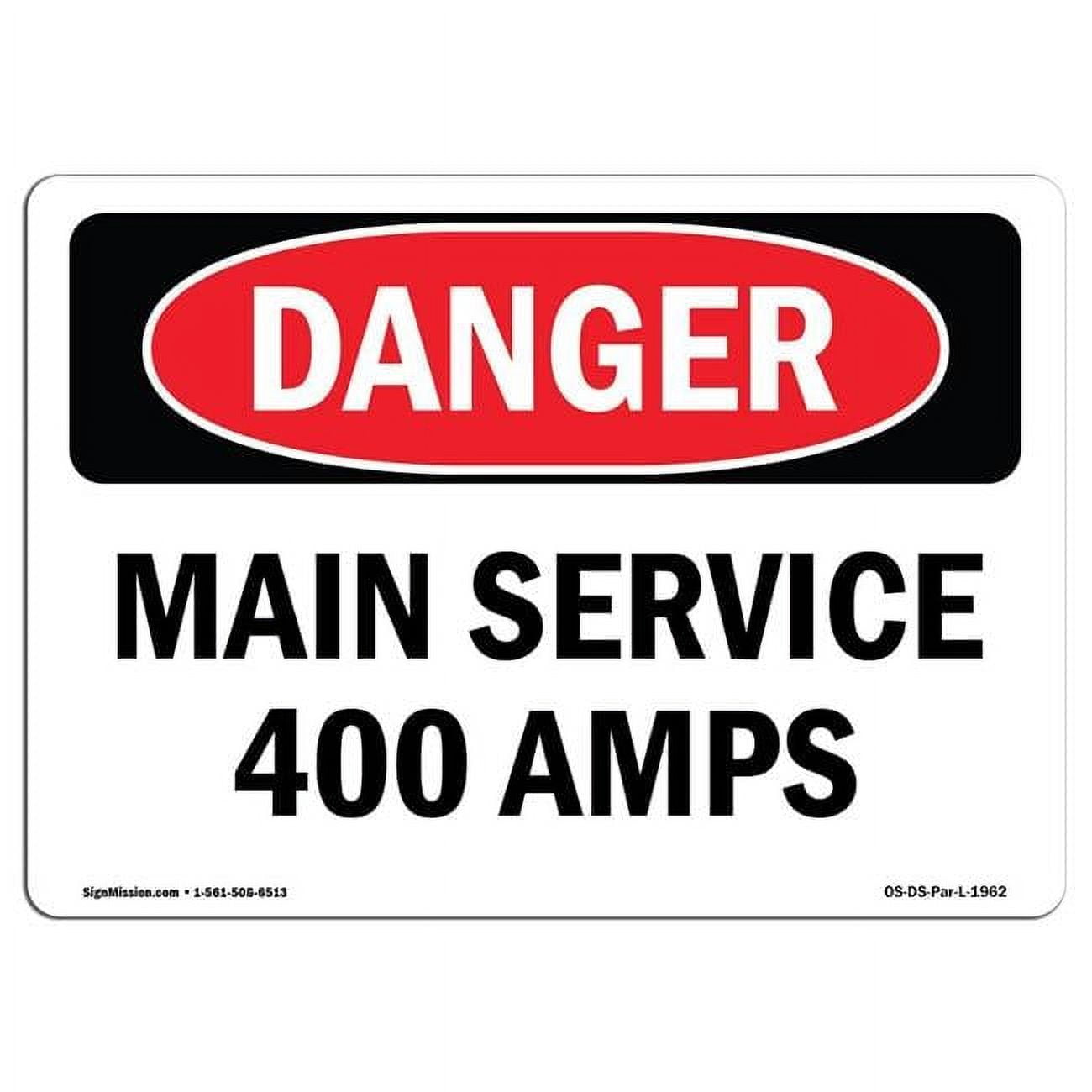 SignMission OS-DS-A-1014-L-1962 10 x 14 in. OSHA Danger Sign - Main ...