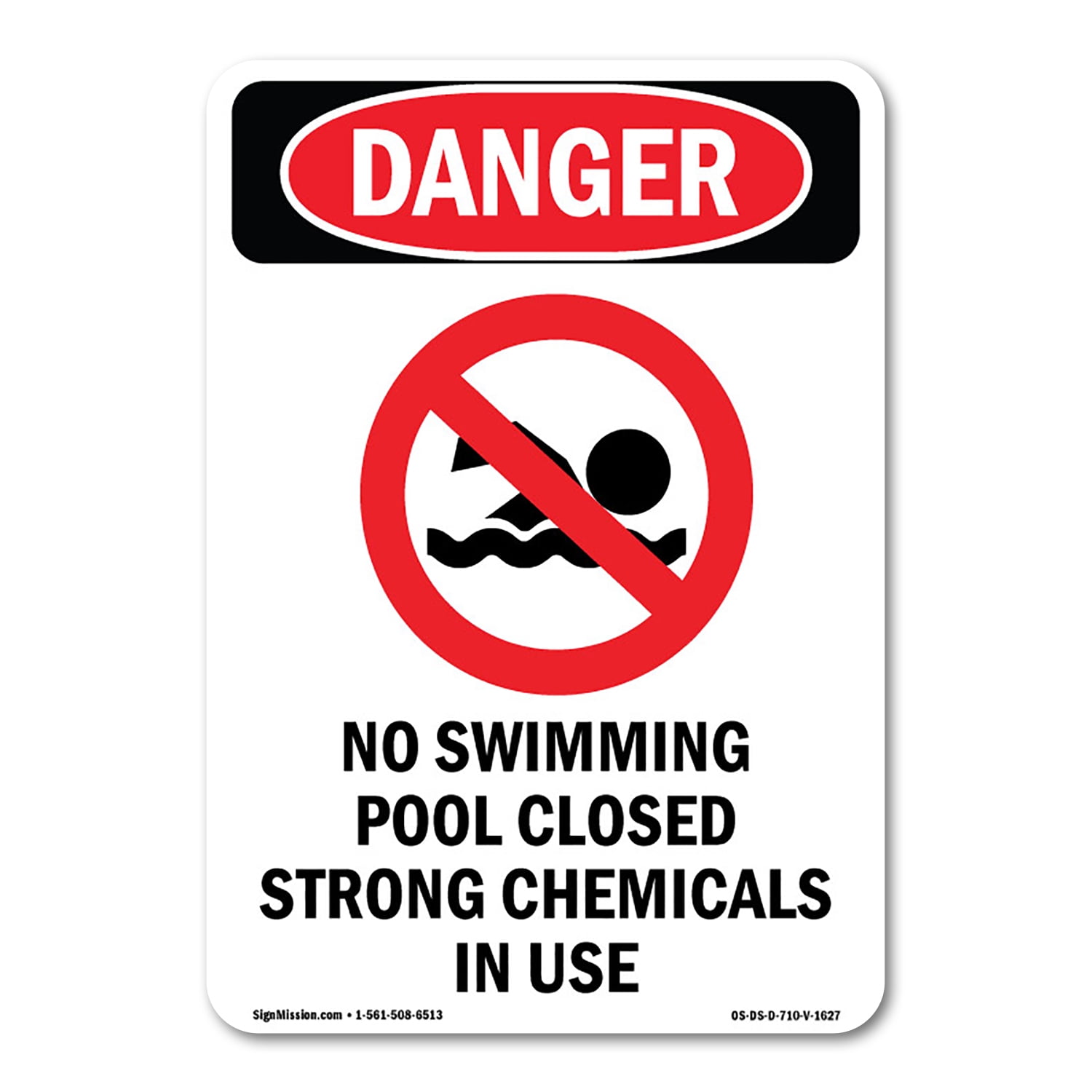 OSHA Danger Sign - No Swimming Pool Closed | Aluminum Sign | Protect ...