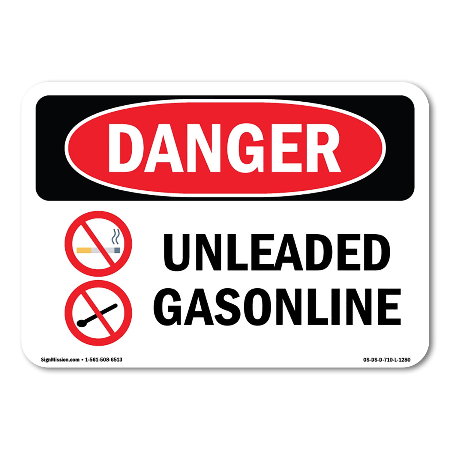OSHA Danger Sign - Unleaded Gasoline | Aluminum Sign | Protect Your ...