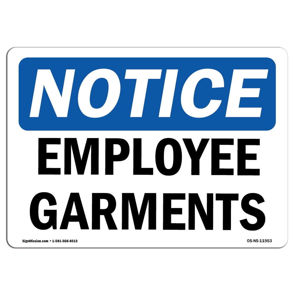 OSHA Notice Sign - Employee Garments | Aluminum Sign | Protect Your ...