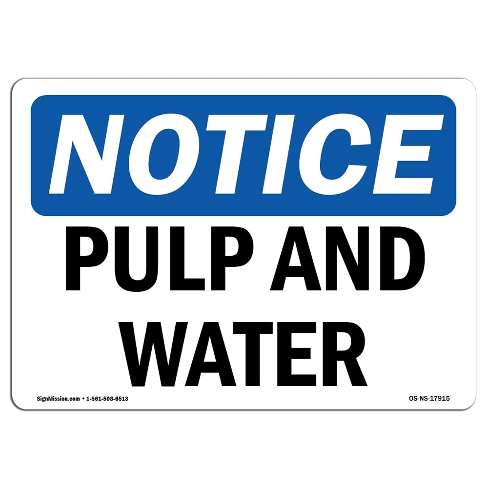 OSHA Notice Sign - Pulp And Water | Aluminum Sign | Protect Your ...