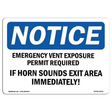 OSHA WARNING Sign - Horn Or Light Indicates A Refrigerant Or | Aluminum ...