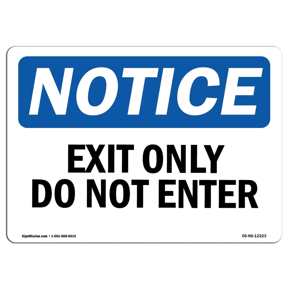 SignMission OS-NS-A-1218-L-12223 12 x 18 in. OSHA Notice Sign - Exit ...