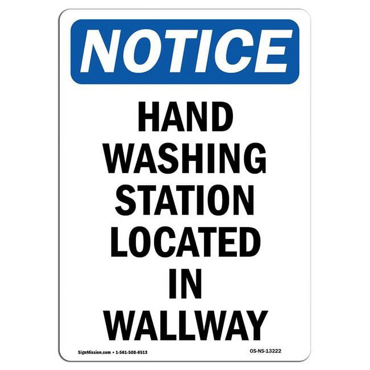 SignMission 12 x 18 in. OSHA Notice Sign - Hand Washing Station Located ...