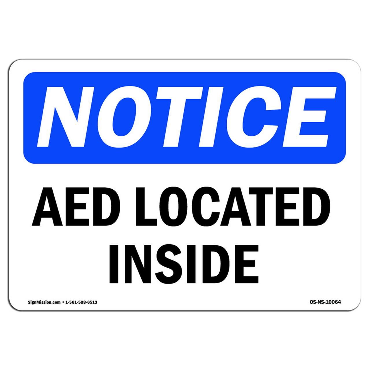 OSHA Notice Sign - AED Located Inside | Aluminum Sign | Protect Your ...