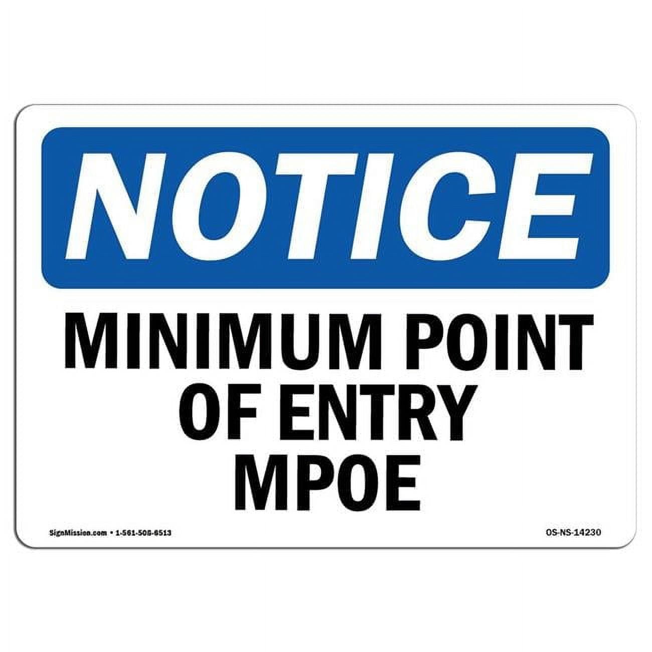 SignMission OS-NS-A-1218-L-14230 12 x 18 in. OSHA Notice Sign - Minimum ...
