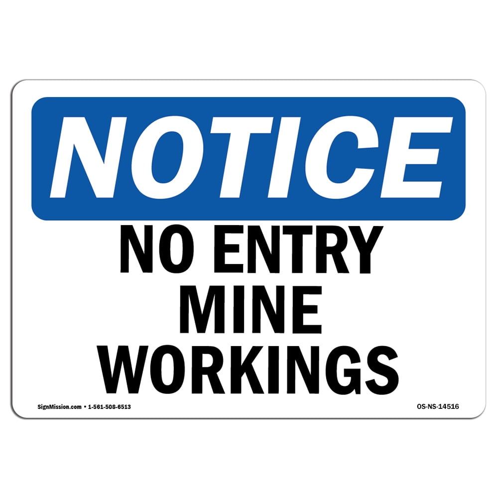 SignMission OS-NS-A-1218-L-14516 12 x 18 in. OSHA Notice Sign - No ...