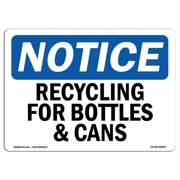 Cans And Bottles Only Sign