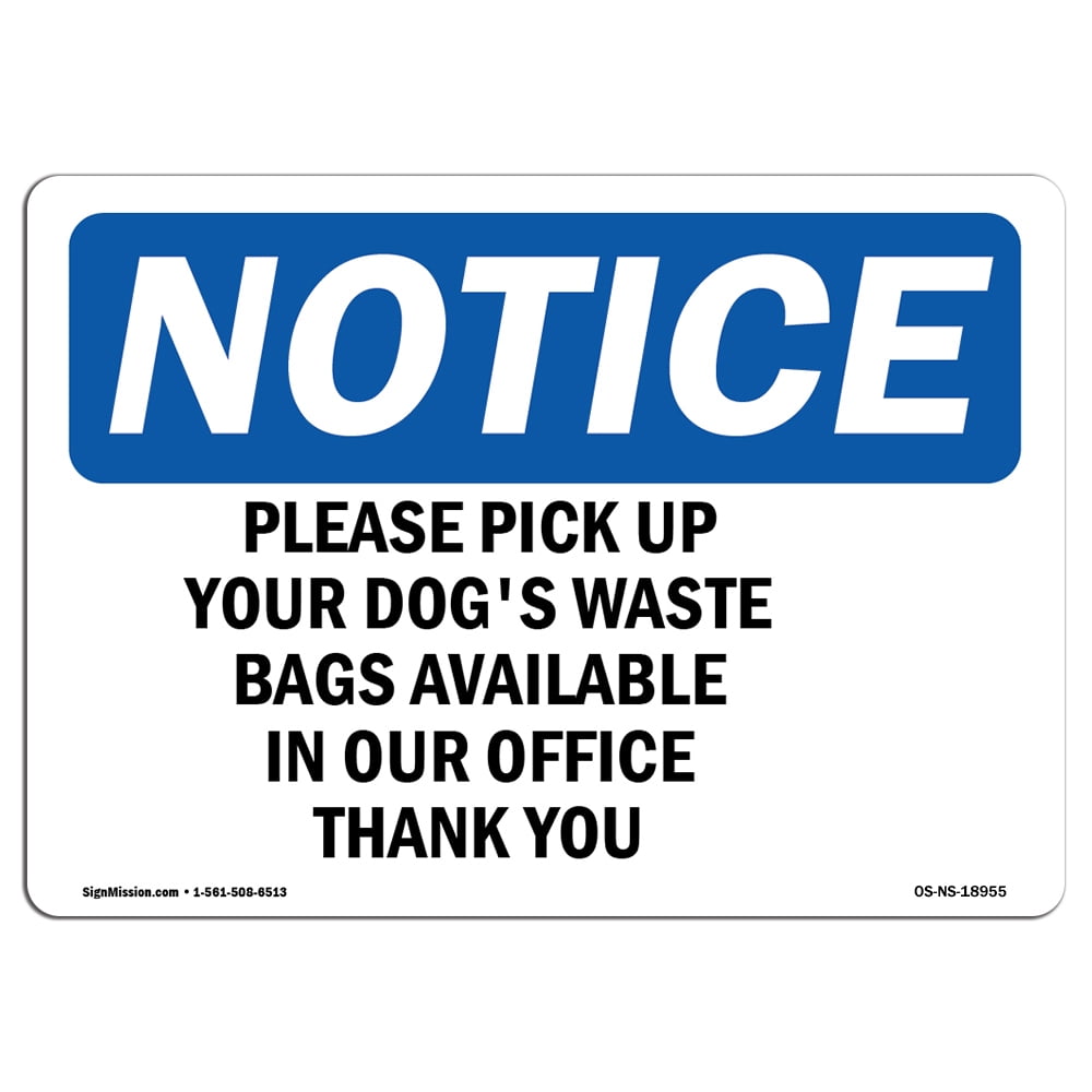 SignMission OS-NS-A-1218-L-18955 12 x 18 in. OSHA Notice Sign - Waste ...