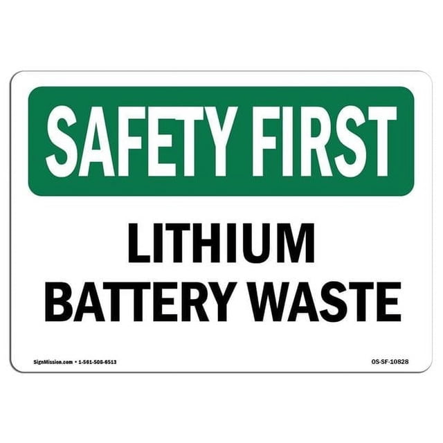 SignMission OS-SF-A-1218-L-10828 12 x 18 in. OSHA Safety First Sign ...