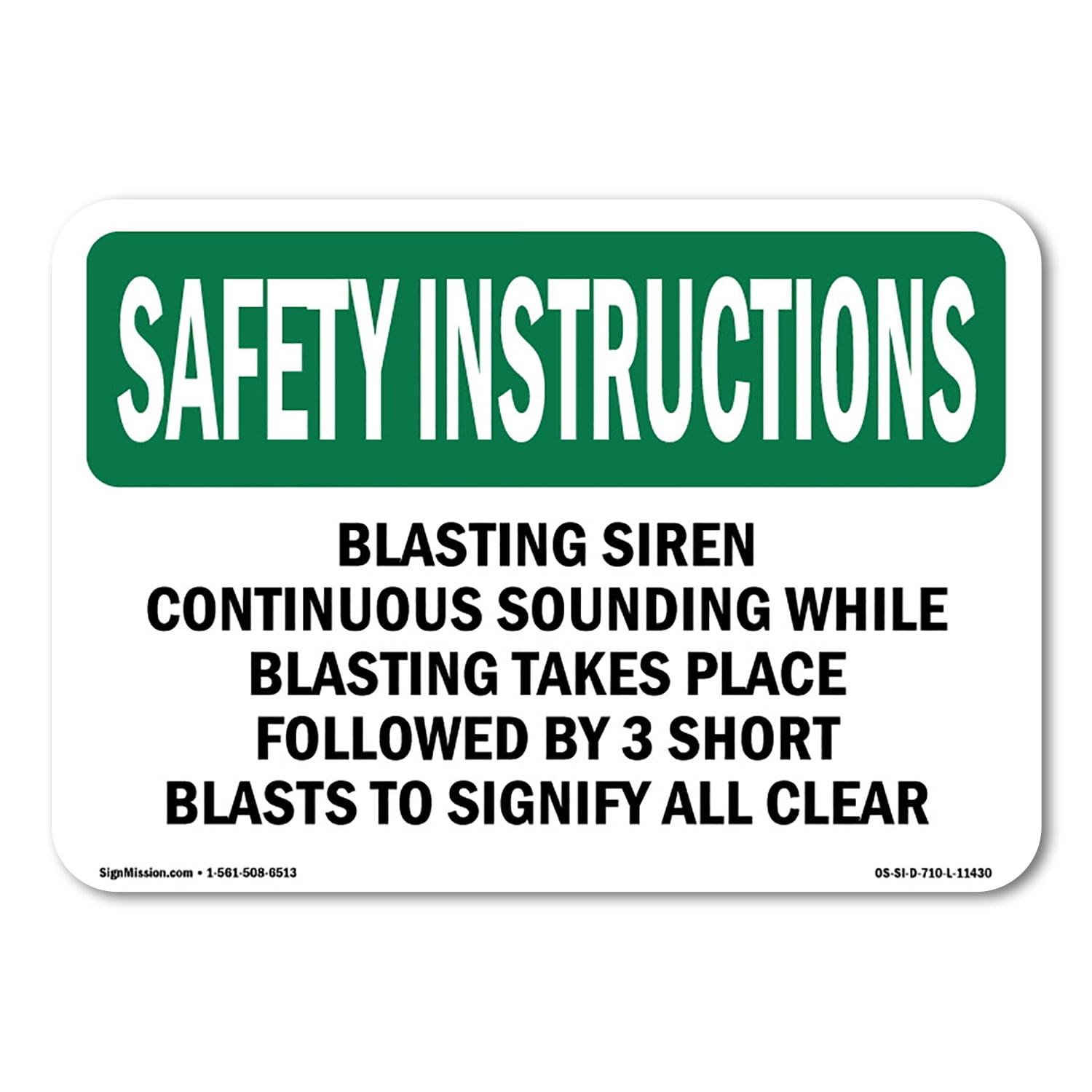 SignMission OS-SI-A-1218-L-11430 12 x 18 in. OSHA Safety Instructions ...