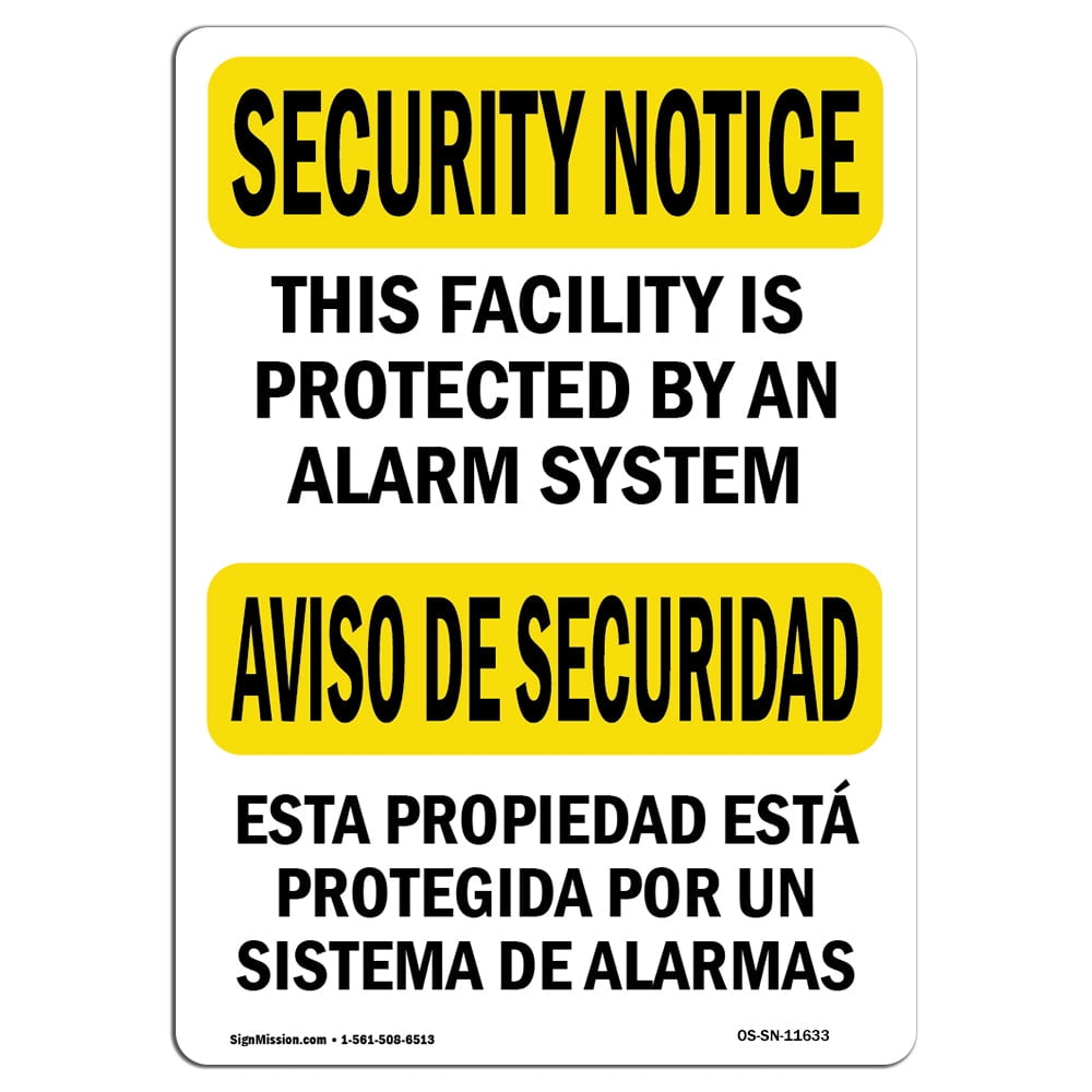 SignMission OS-SN-A-1218-L-11633 12 x 18 in. OSHA Security Notice Sign ...