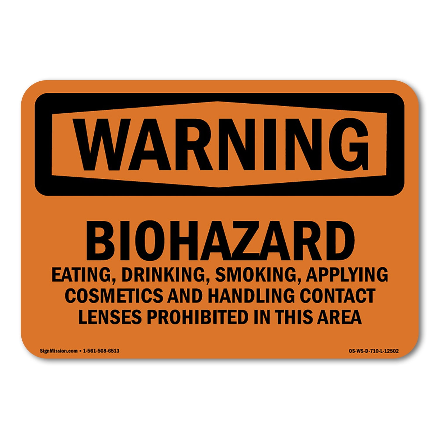 SignMission OS-WS-A-1218-L-12502 12 x 18 in. OSHA Warning Sign ...