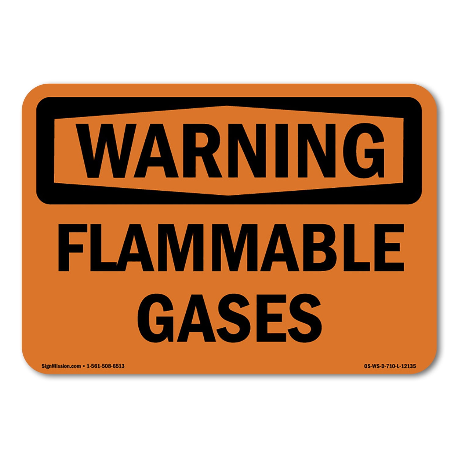 OSHA WARNING Sign - Flammable Gases | Aluminum Sign | Protect Your ...