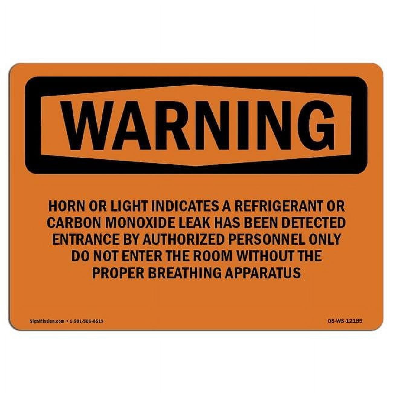 SignMission 12 x 18 in. OSHA Warning Sign - Horn or Light Indicates a ...