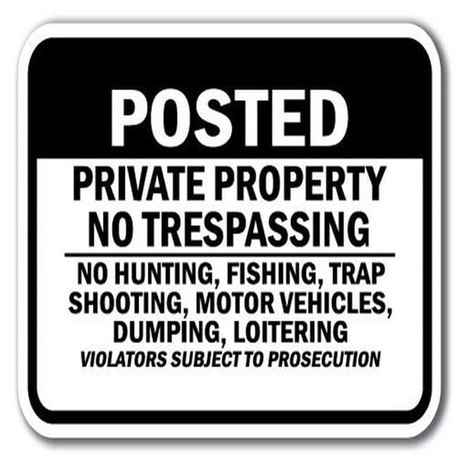 SignMission 12 x 18 in. Posted Private Property No Trespassing Hunting ...