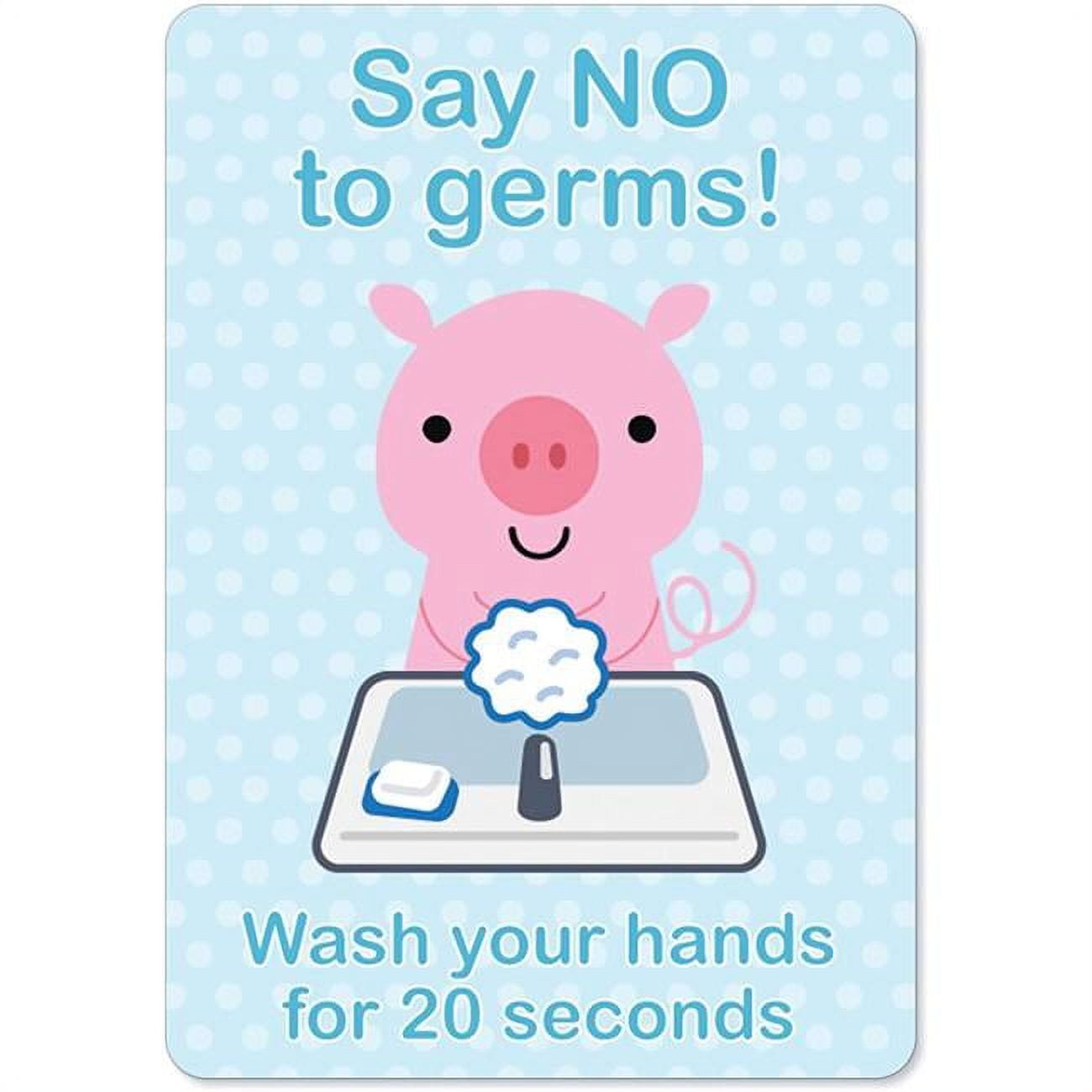 SignMission 12 x 18 in. Public Safety Sign - Say No to Germs Wash Hands ...