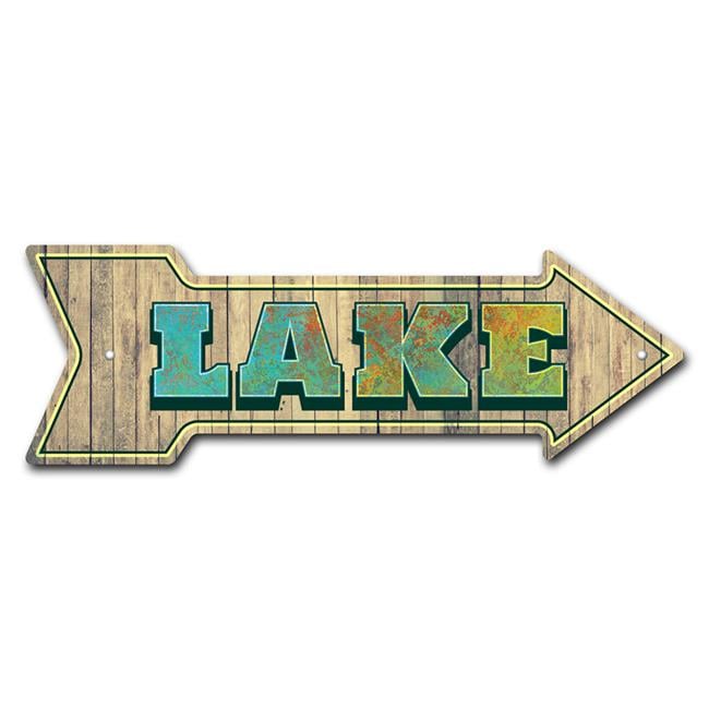 SignMission 12 x 36 in. Wide Lake Arrow Sign - Walmart.com
