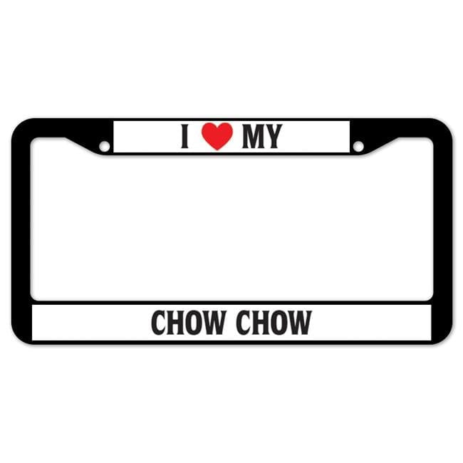 SignMission 12 x 6 in. I Love My Chow Chow Plastic License Plate Frame ...