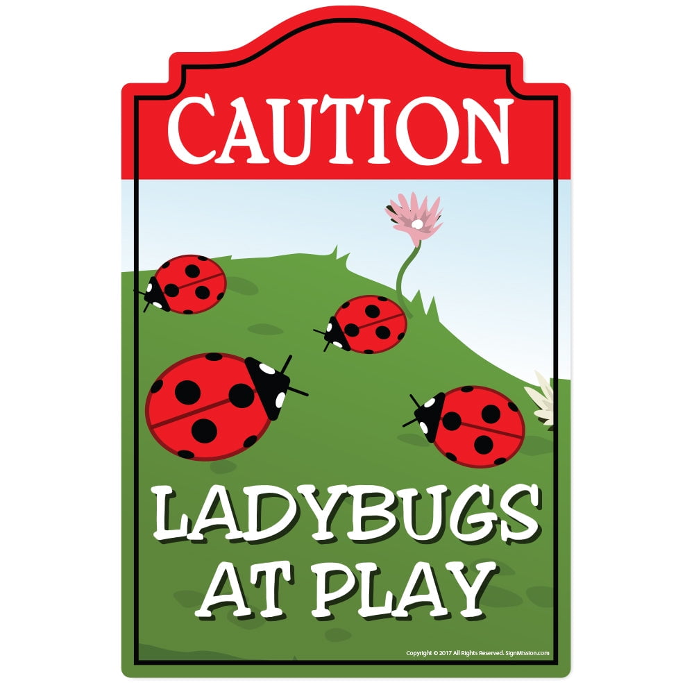 SignMission P-812 Ladybugs At Play 12 x 8 in. Ladybugs At Play Novelty ...