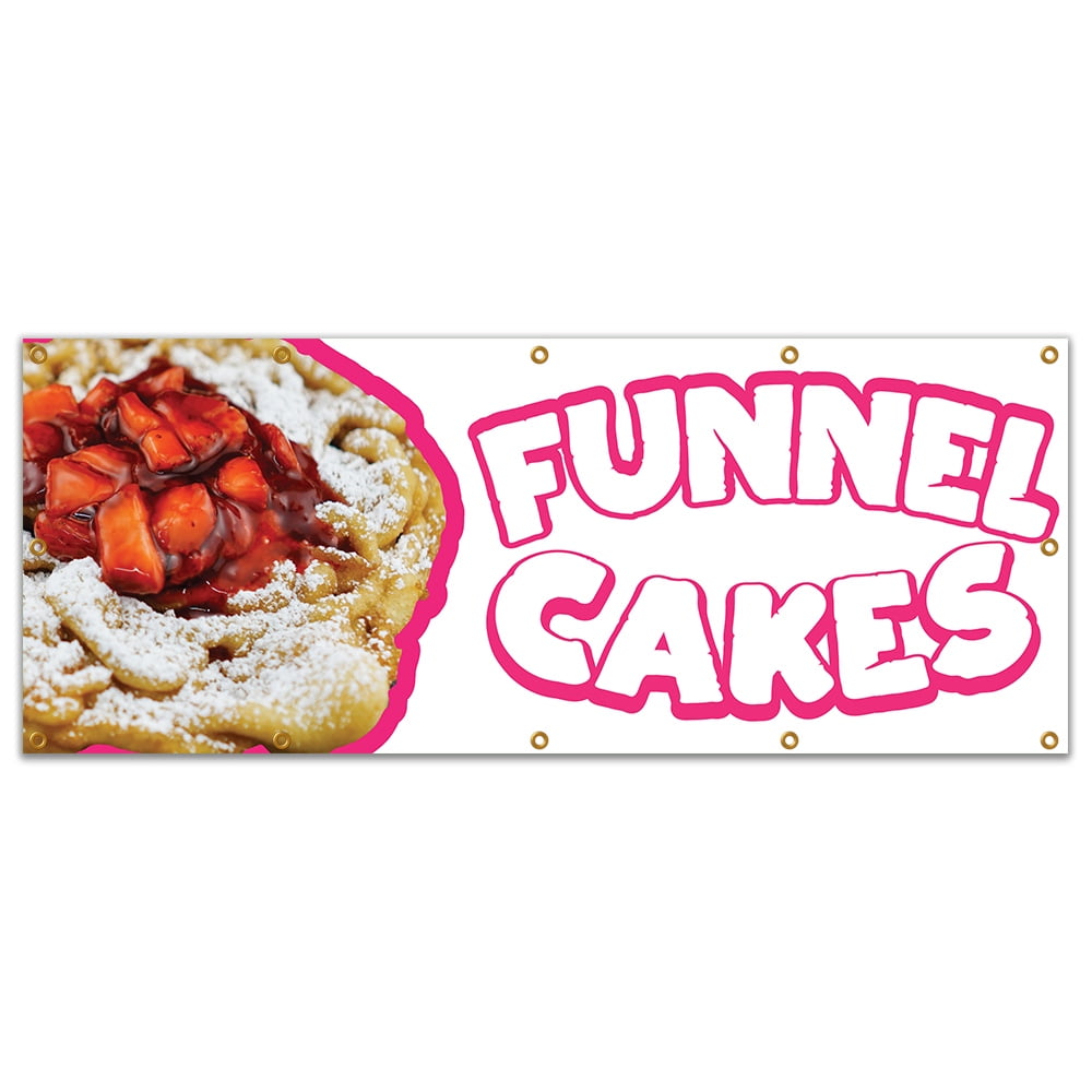 Funnel Cakes 2 120" Banner Concession Stand Food Truck Single Sided ...