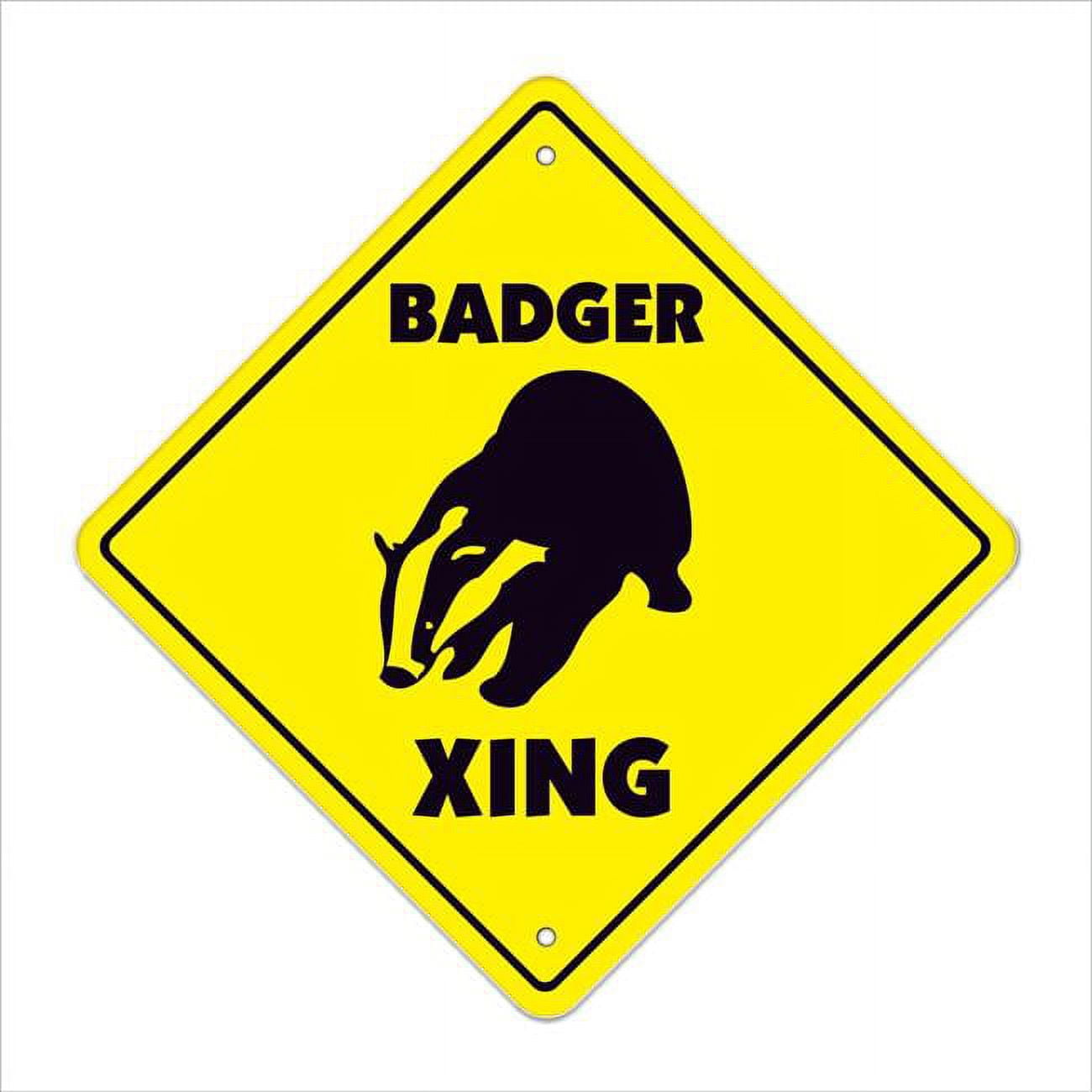Badger Crossing Sign Zone Xing | Indoor/Outdoor | 14" Tall teeth ...