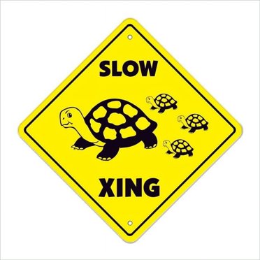 Caution Slow Turtle Crossing Funny Tin Metal Hwy Sign Yard Garden Decor ...