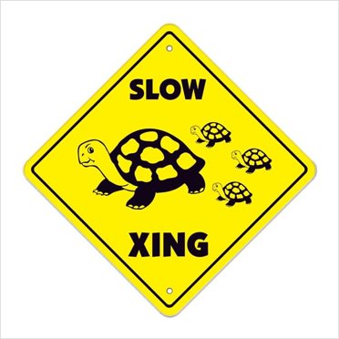 Caution Slow Turtle Crossing Funny Tin Metal Hwy Sign Yard Garden Decor ...