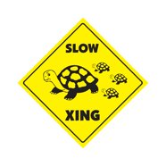 Caution Slow Turtle Crossing Funny Tin Metal Hwy Sign Yard Garden Decor ...
