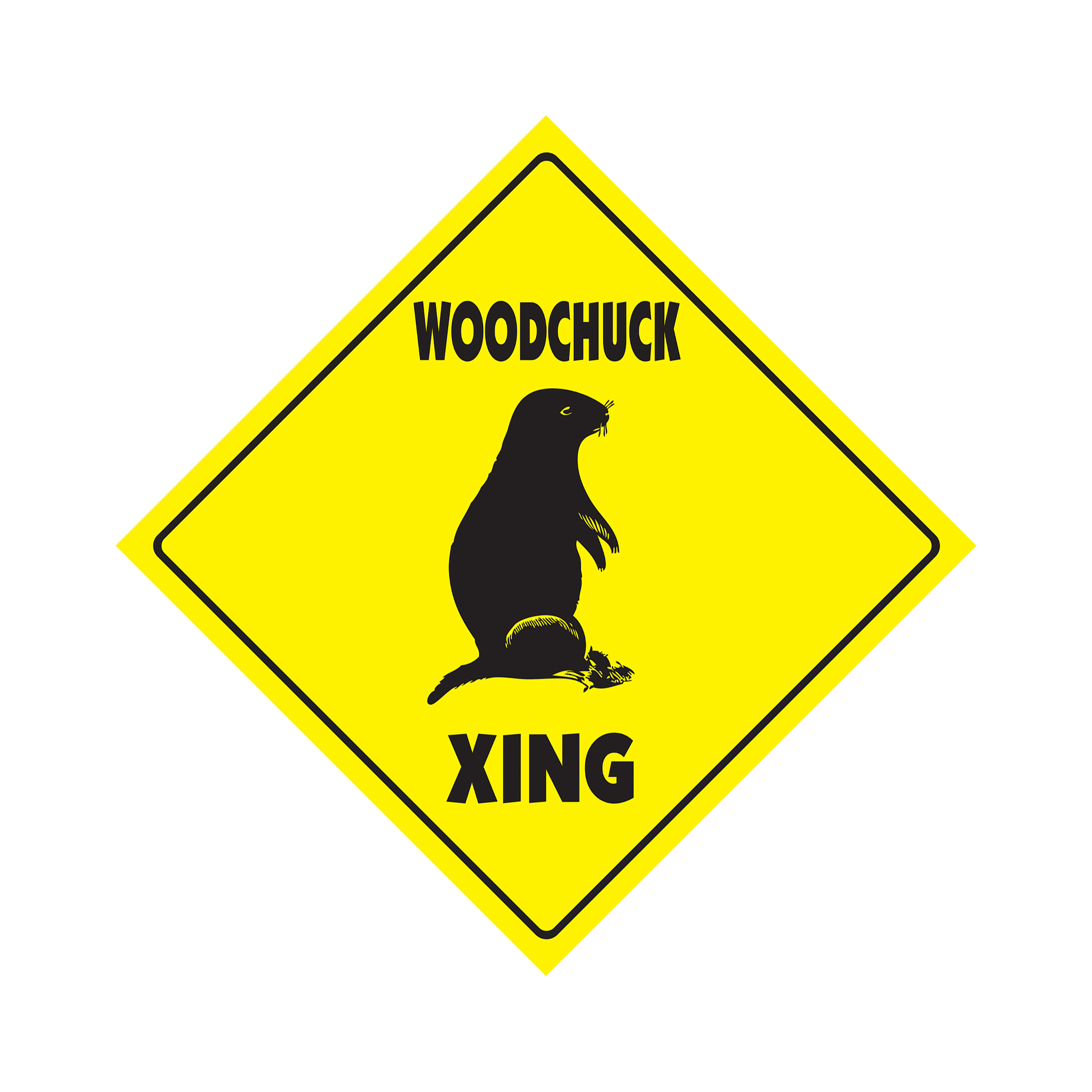 Woodchuck Crossing Sign Zone Xing | Indoor/Outdoor | 14" Tall animals ...