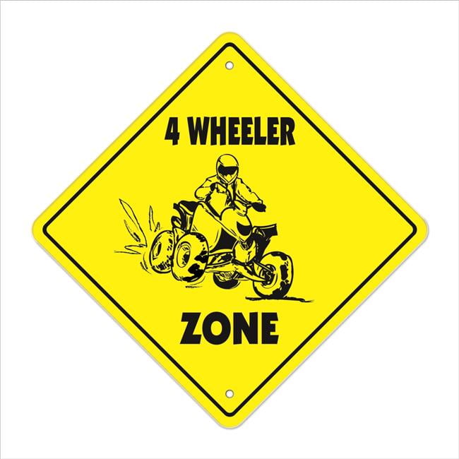 SignMission 14 x 14 in. 4 Wheeler Crossing Zone Xing Sign - Walmart.com