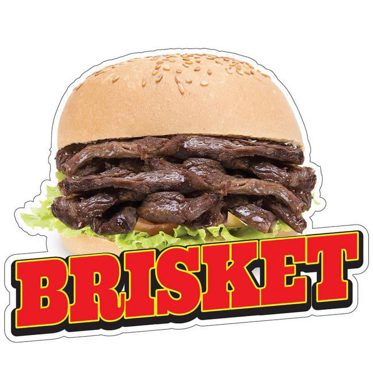 SignMission 16 in. Brisket Decal Concession Stand Food Truck Sticker ...