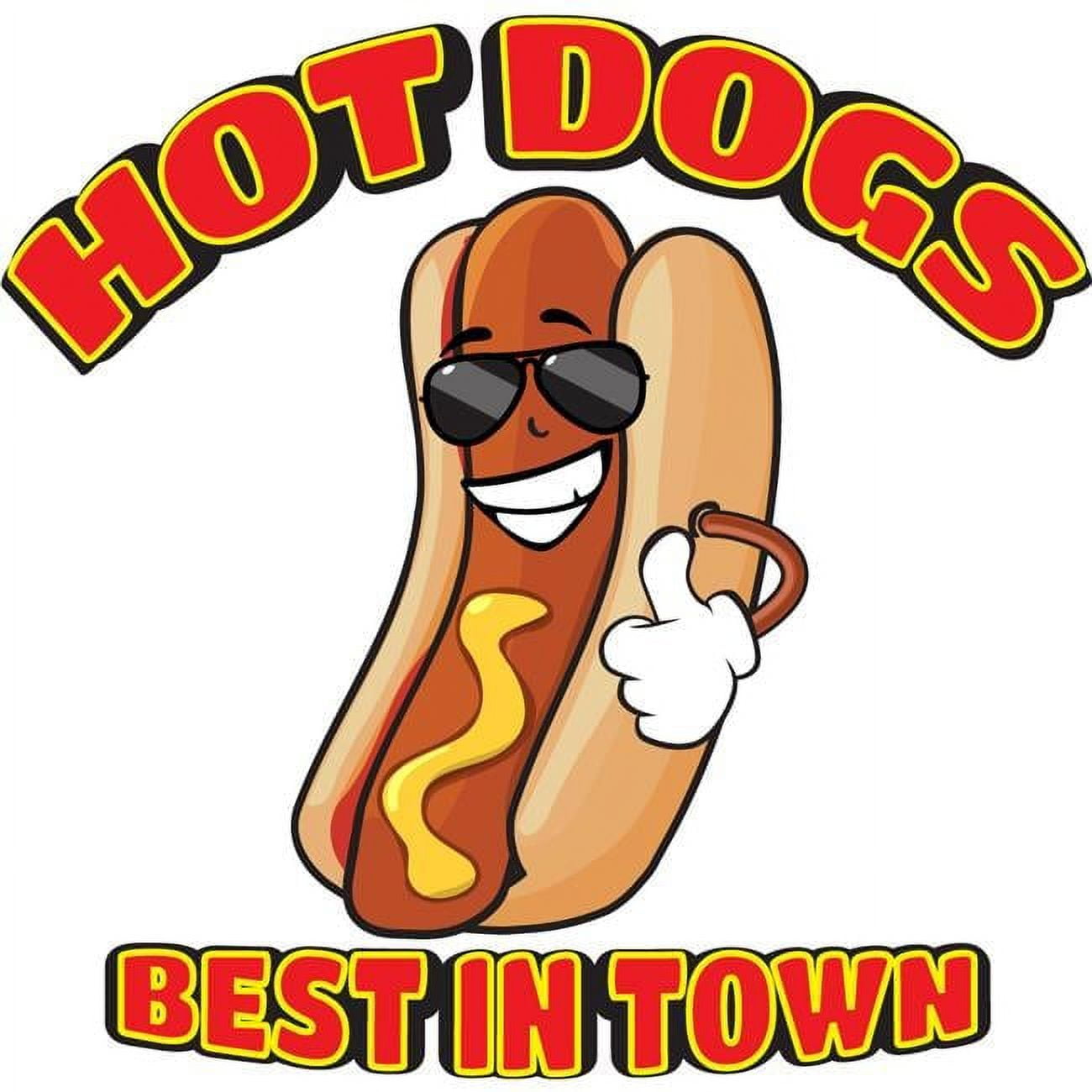 SignMission 16 in. Hot Dogs All Beef Concession Decal Sign with Cart ...