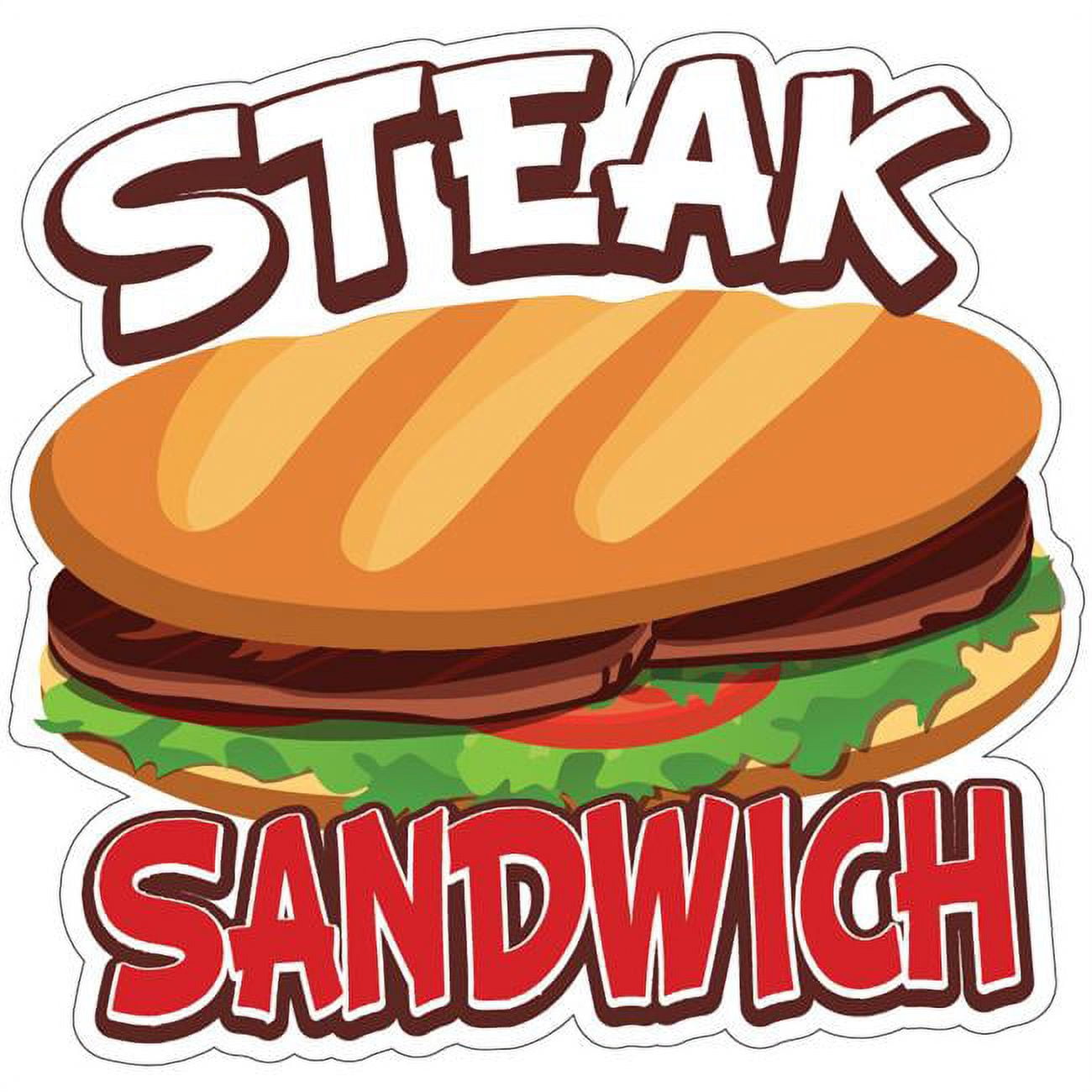 SignMission 16 in. Steak Sandwich Decal Concession Stand Food Truck ...