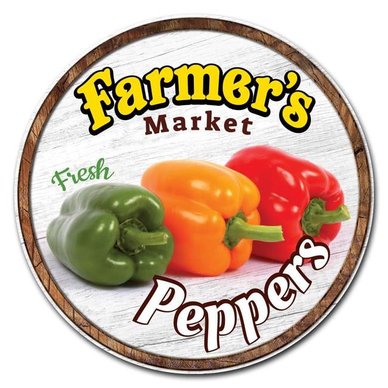 SignMission 16 in. Tall Vinyl Laminated Decal Sign - Farmers Market ...