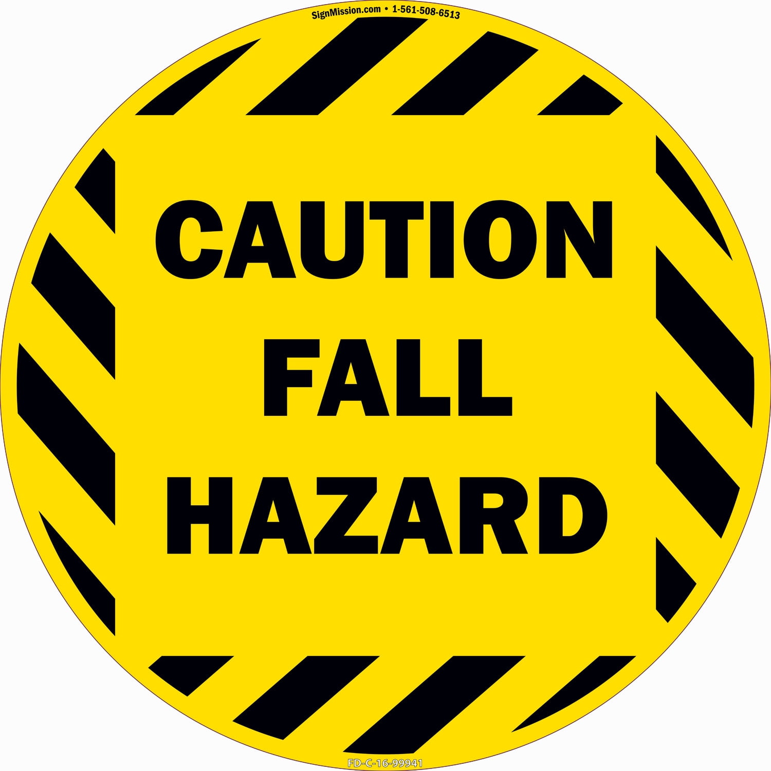 Fall Hazard Non-Slip Floor Marker | 6 Pack of 16" Circle Vinyl Decal ...