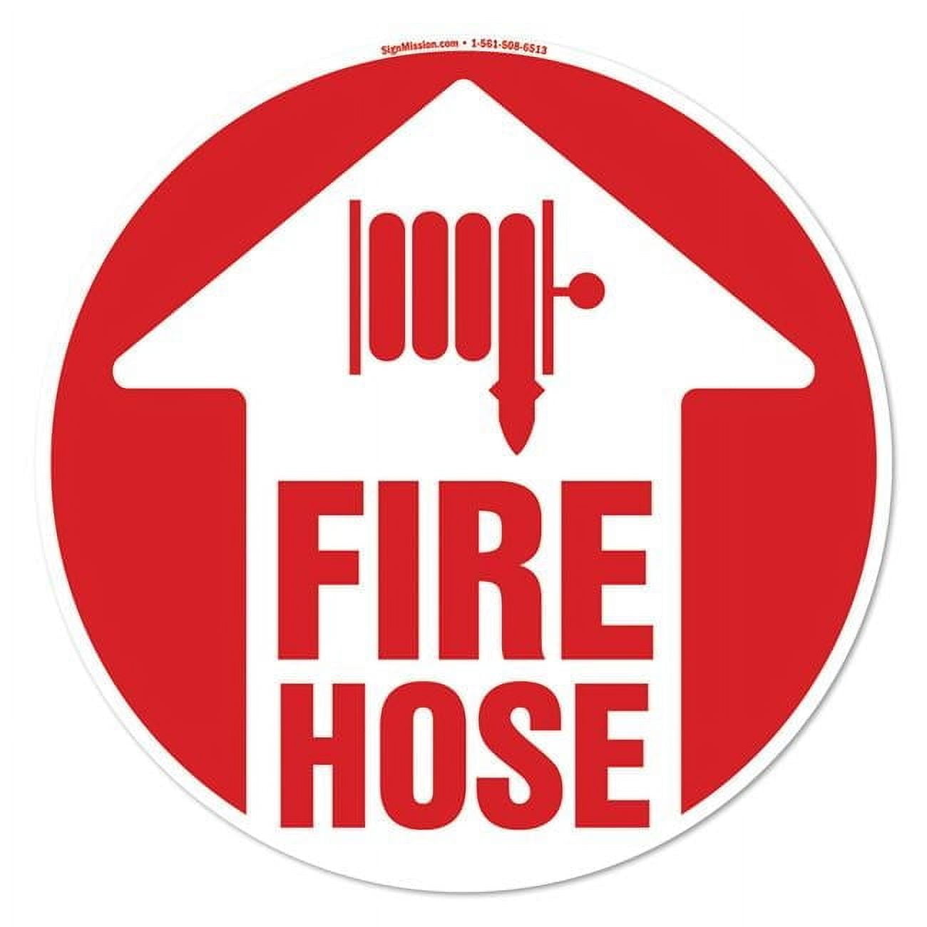 SignMission 16 x 16 in. Non-Slip Circle Vinyl Floor Decal - Fire Hose ...