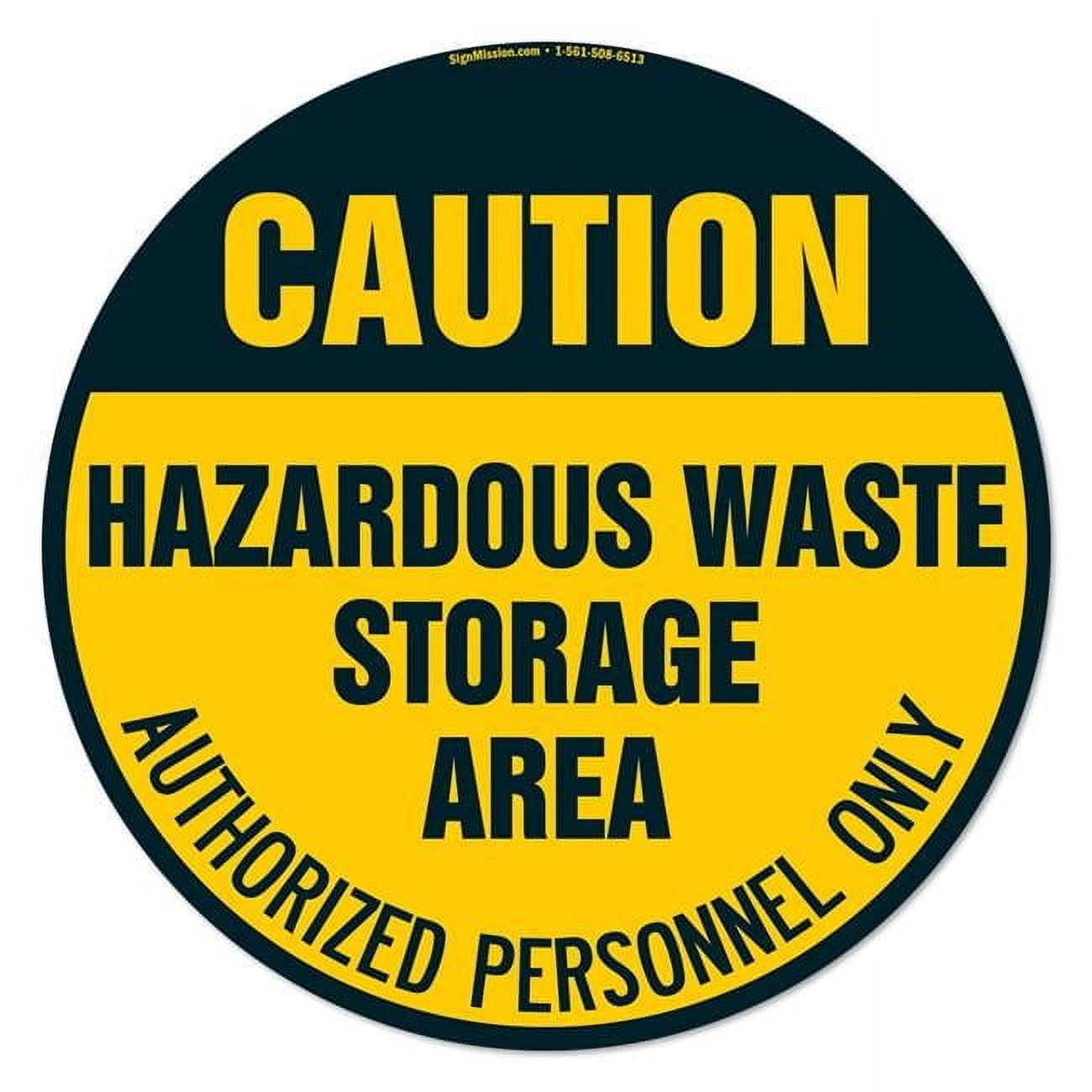 Hazardous Waste Non-Slip Floor Marker | 16" Circle Vinyl Decal ...