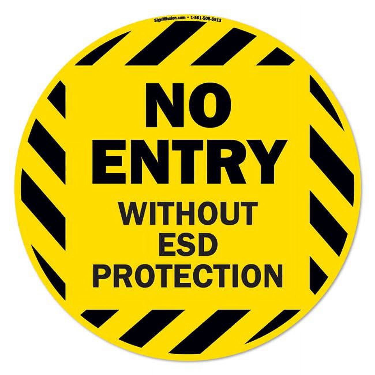 SignMission 16 x 16 in. Non-Slip Circle Vinyl Floor Decal - No Entry ...