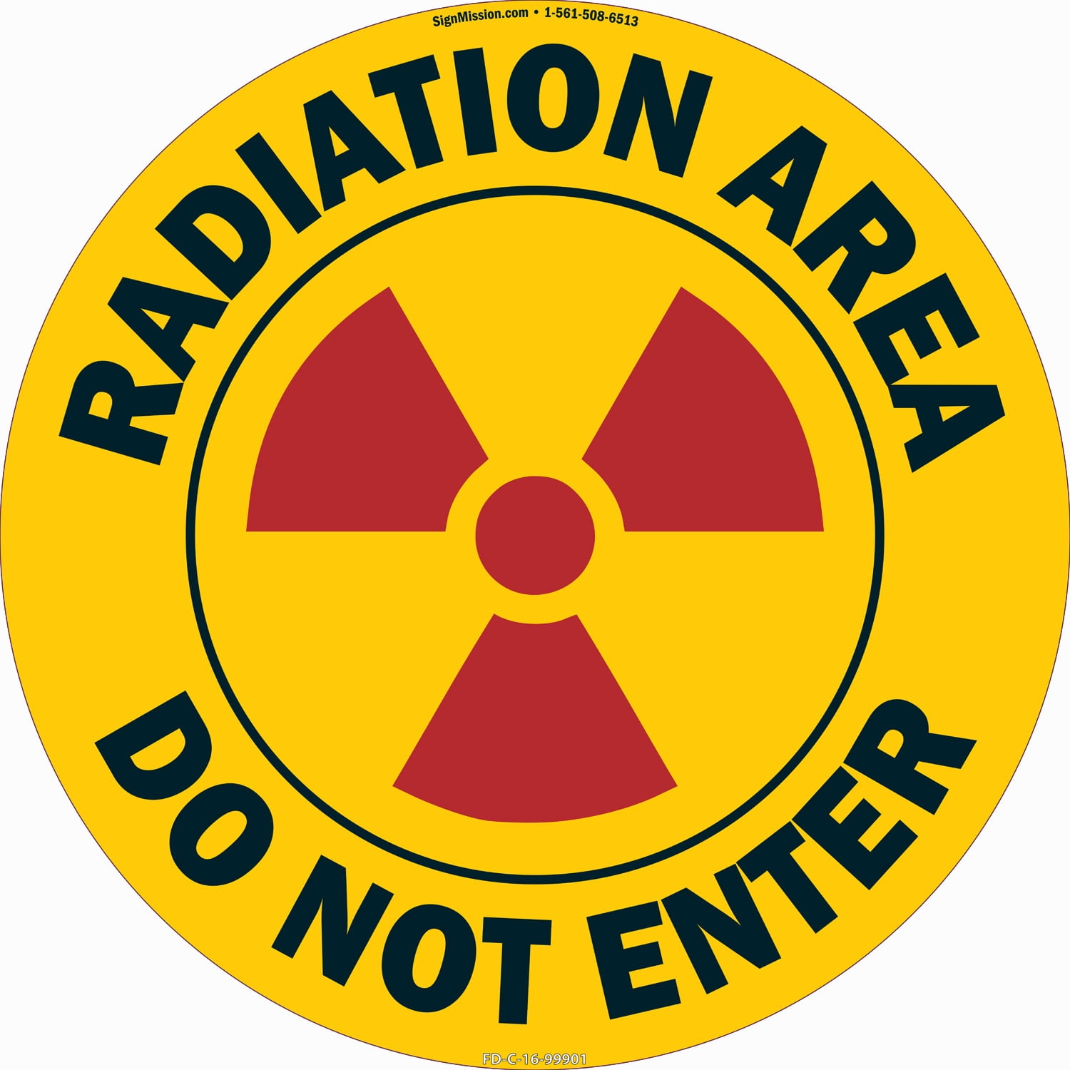 Radiation Area Non-Slip Floor Marker | 6 Pack of 16" Circle Vinyl Decal ...