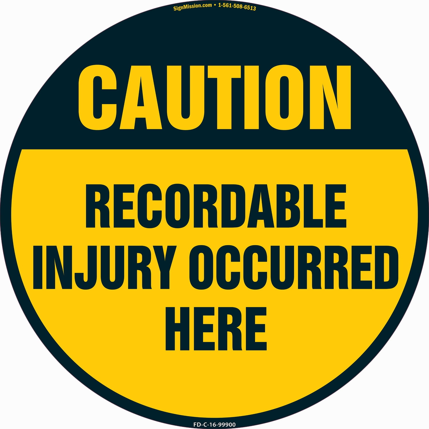 SignMission 16 x 16 in. Non-Slip Circle Vinyl Floor Decal - Recordable ...