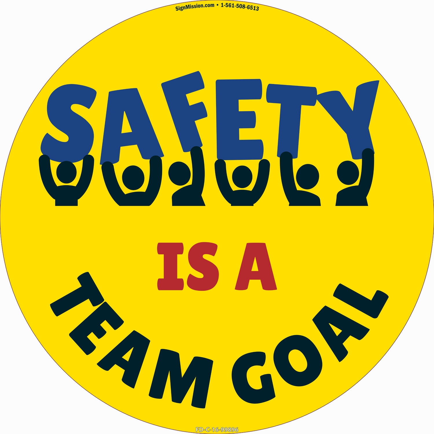 Safety Is A Team Goal Non-Slip Floor Marker | 16" Circle Vinyl Decal ...