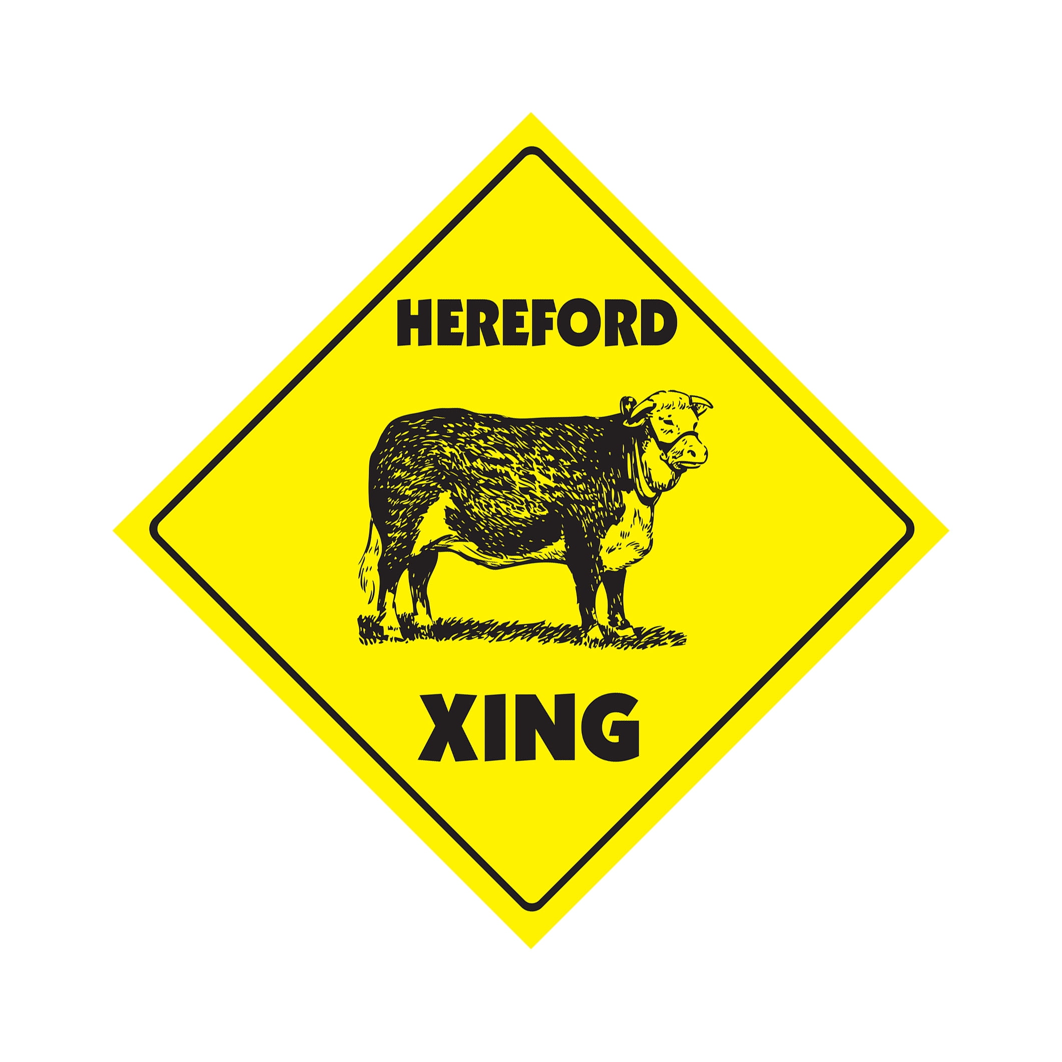 SignMission X-17-HEREFORD 17 x 17 in. Hereford Crossing Zone Xing Sign ...