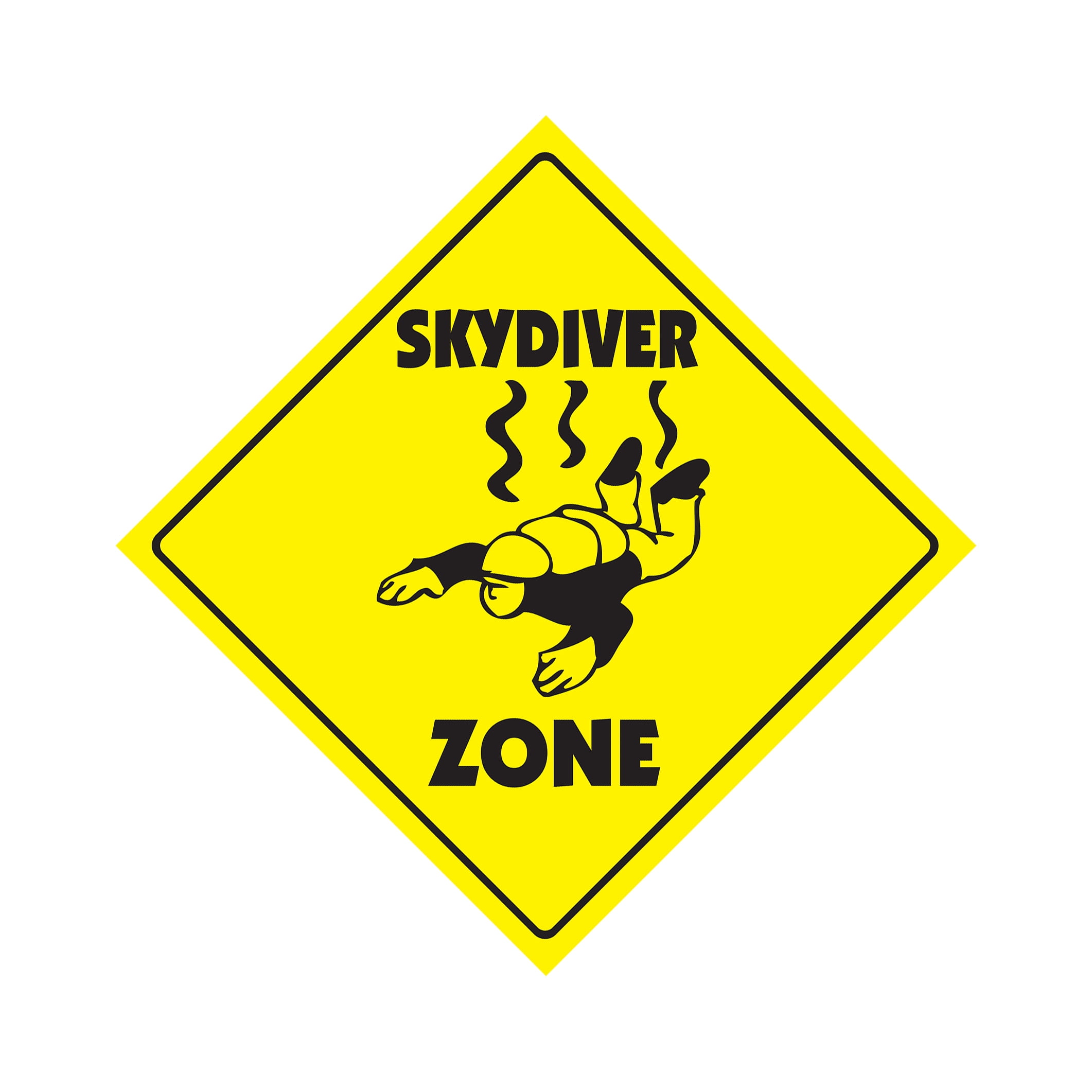 Skydiver Crossing Sign Zone Xing | Indoor/Outdoor | 17" Tall air borne ...